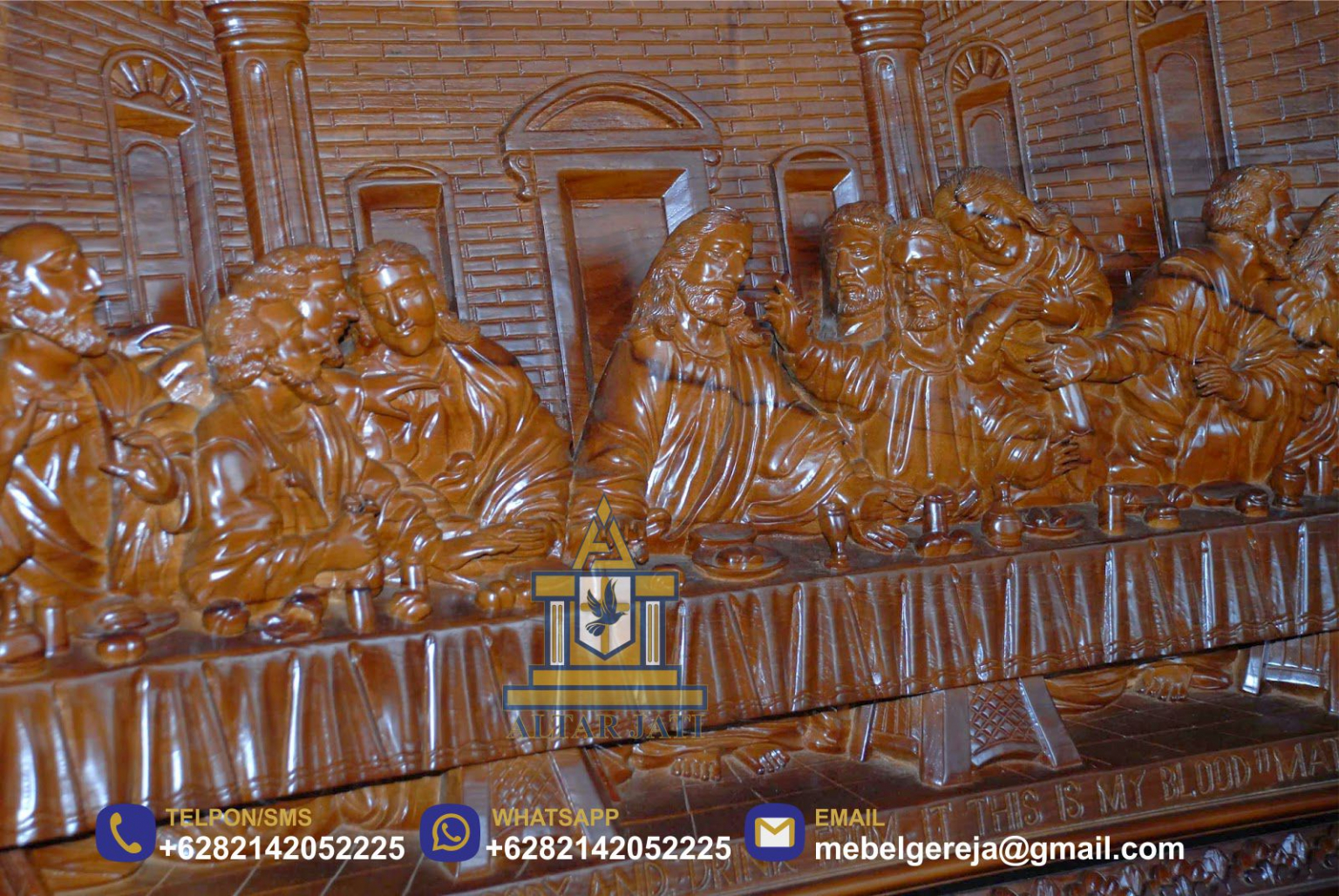 Jual Relief Perjamuan Kudus, Relief Perjamuan Suci Kayu Jati, Relief Ukir