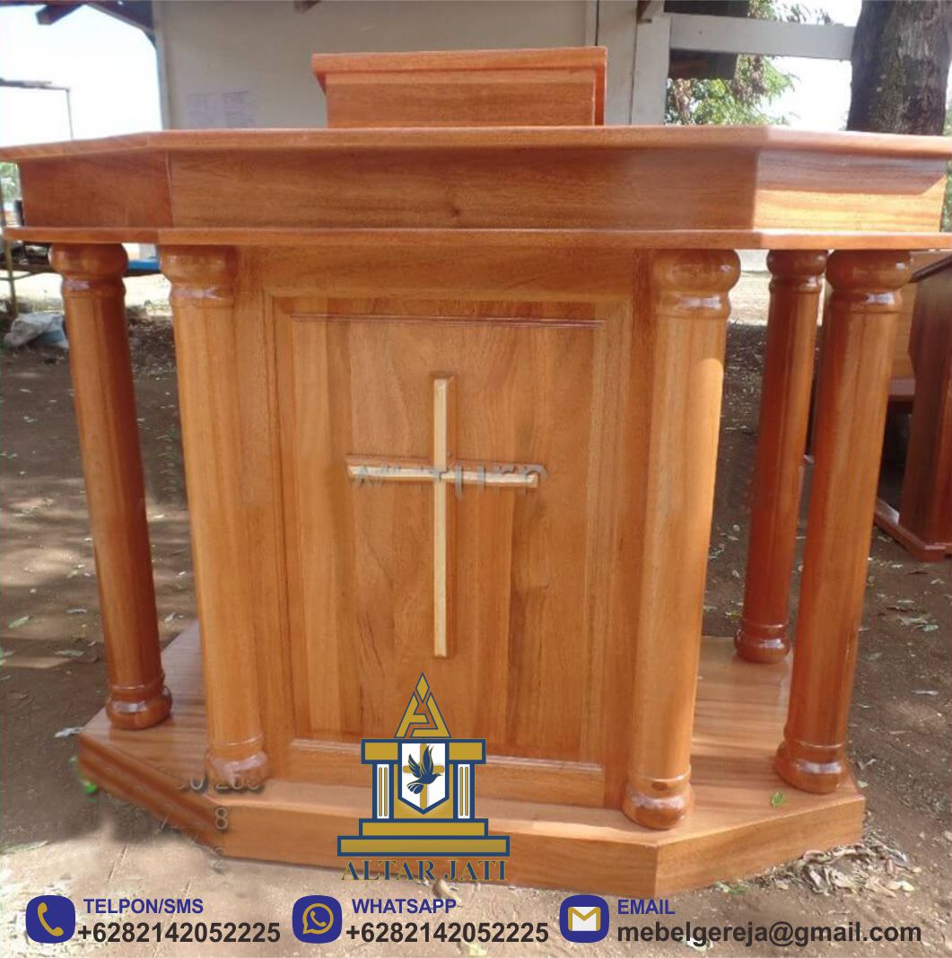 BERKUALITAS Mimbar Gereja Jati, Podium Gereja Katolik Jati Minimalis