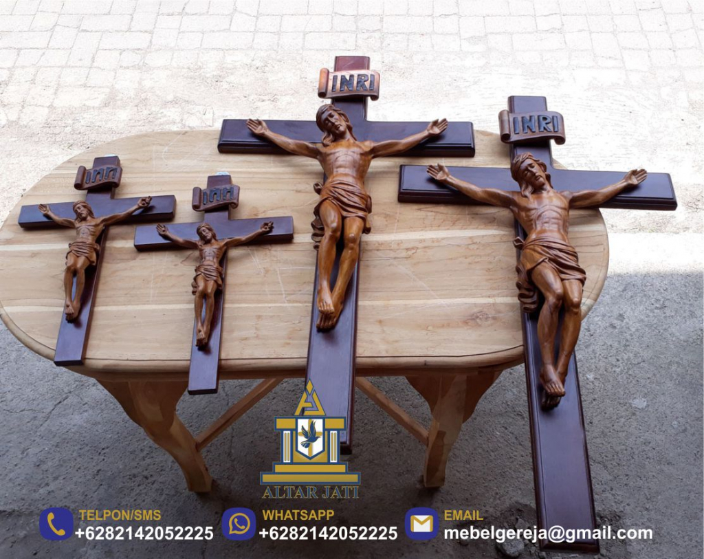 Jual Salib Yesus Kayu Jati, Patung Salib Yesus, Salib Katolik Kayu Jati