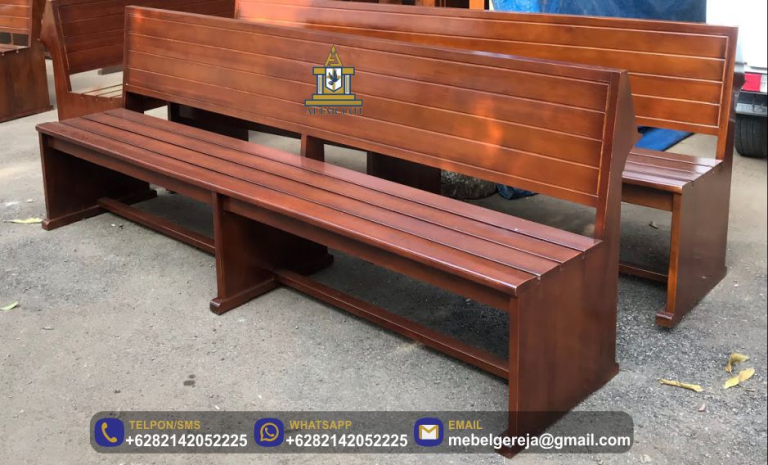 Jual Bangku Gereja Katolik Jati Simple, Bangku Gereja Jati Murah