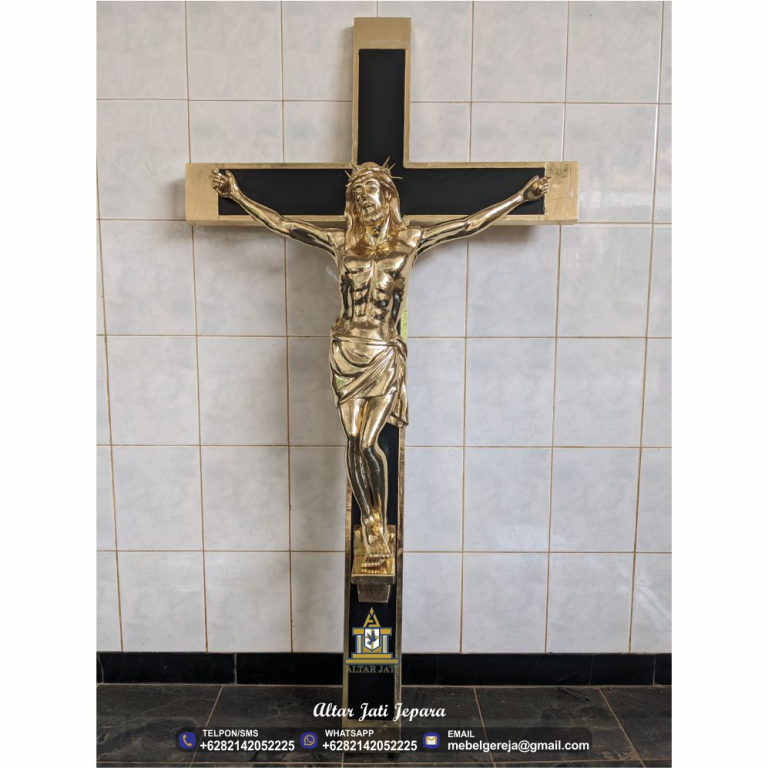 Jual Salib Yesus, Salib Katolik Kayu Jati, Patung Salib Yesus Kayu Jati