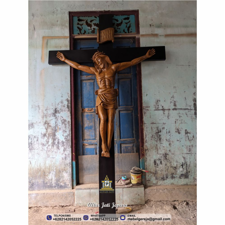 Jual Salib Yesus Ukuran Besar, Patung Salib Yesus, Toko Furniture Gereja