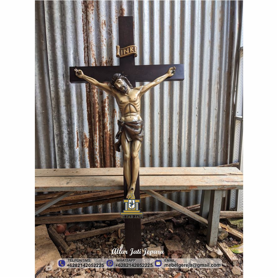 Harga Salib Gereja Katolik Kayu Jati, Salib Yesus Katolik Kayu Jati