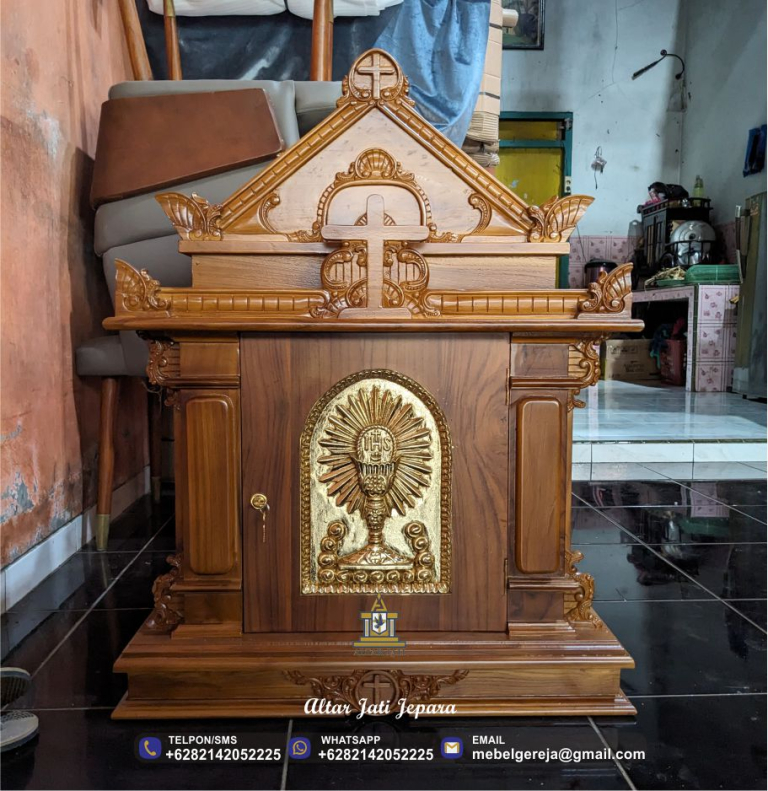 Harga Tabernakel Kayu Jati, Tabernakel Gereja Katolik Kayu Jati